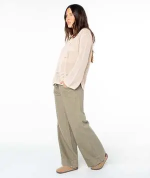 Roxy Relaxed Fit Hooded Tunic - Parchment Solid
