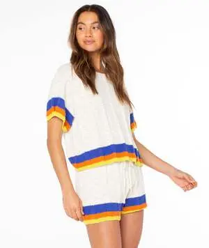 Roxy Cabana Club Tee Stripe Top - Dew /multicolor