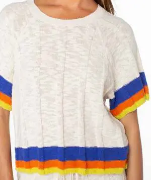 Roxy Cabana Club Tee Stripe Top - Dew /multicolor