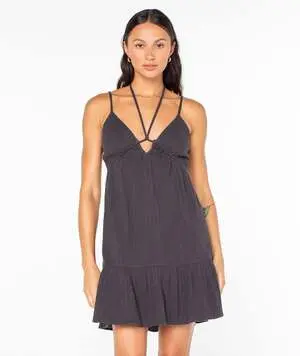 Roxy Sunshine Crush Dress - Phantom Solid