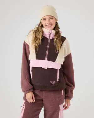 Roxy Half-zip Sherpa Anorak - Fog