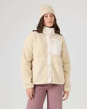 Roxy Axel Bonded Sherpa Jacket - Fog