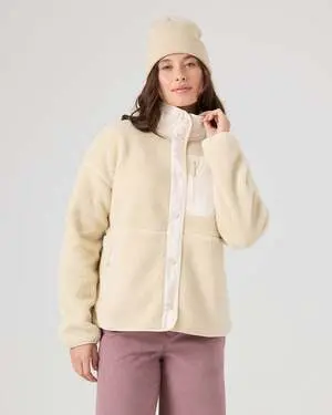 Roxy Axel Bonded Sherpa Jacket - Fog