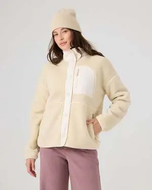Roxy Axel Bonded Sherpa Jacket - Fog