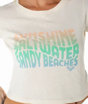 Roxy Sandy Beaches T-shirt - Cloud Dancer Sandy Beaches
