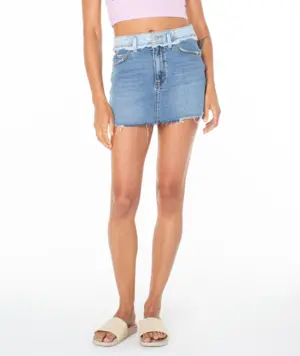 Roxy Sereia Denim Mini Skirt - Patch And Release Solid