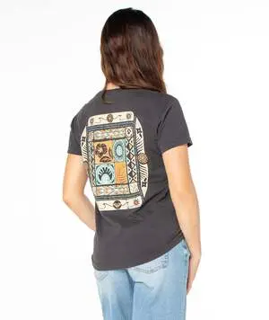 Roxy Printed Boyfriend T-shirt - Phantom Poly Blocks