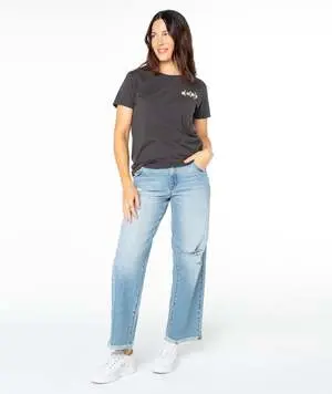 Roxy Printed Boyfriend T-shirt - Phantom Poly Blocks