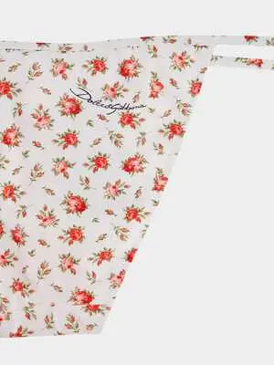 Dolce & Gabbana Rose Print Triangle Bikini - Red