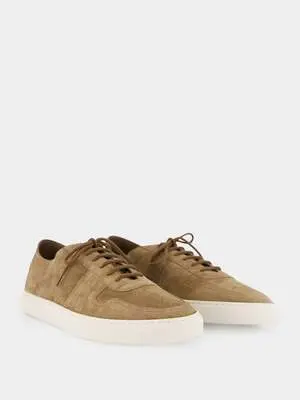 COMMON PROJECTS Taupe Bball Slim Deconstructed Suede Sneakers - Brown