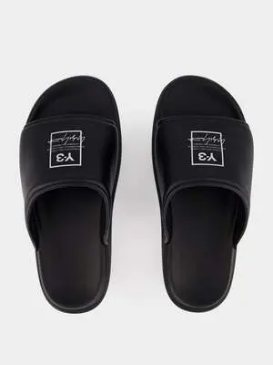 Y3 Logo Leather Slides
