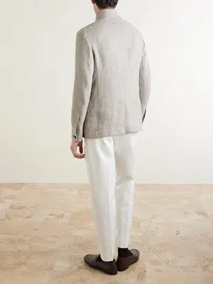 Zegna Textured-linen Jacket - Gray