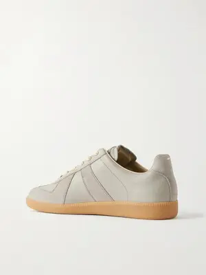 MAISON MARGIELA Replica Leather And Suede Sneakers - Gray