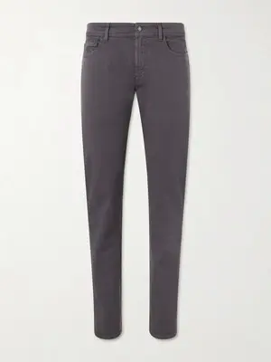 Canali Straight-leg Garment-dyed Jeans - Gray