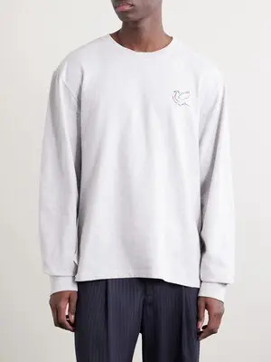 Aimé Leon Dore Dove Logo-print Cotton-jersey Sweater - Gray