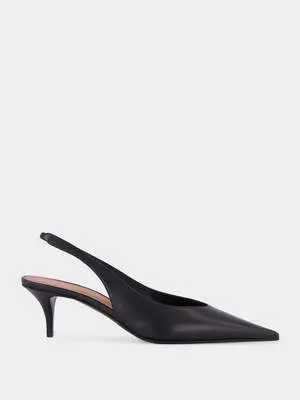 Amina Muaddi Anok Sling 55 Nappa - Black