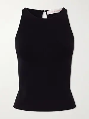 Carolina Herrera Cropped Ribbed-knit Tank
