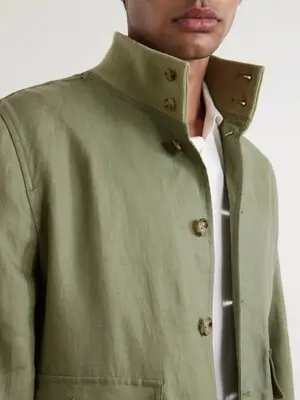 VALSTAR Valstarino Linen Bomber Jacket - Green