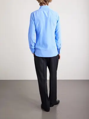 TOM FORD Silk-charmeuse Shirt - Blue