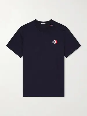 Moncler Logo-appliquéd Cotton-jersey T-shirt - Blue
