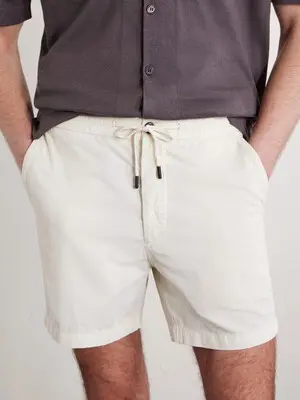 SLOWEAR Straight-leg Cotton-corduroy Drawstring Shorts