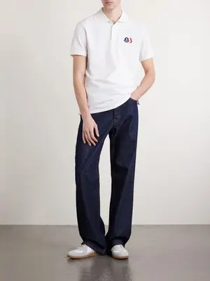 Moncler Logo-appliquéd Cotton-piqué Polo Shirt