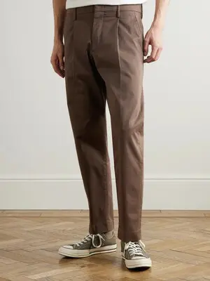 Nn07 Bill 1804 Straight-leg Cotton-blend Trousers - Brown