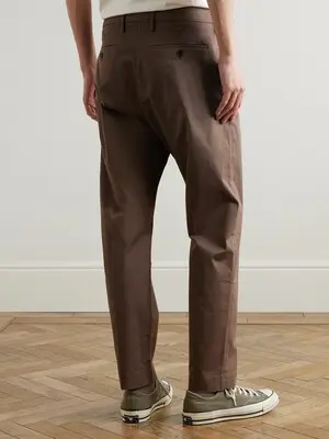 Nn07 Bill 1804 Straight-leg Cotton-blend Trousers - Brown