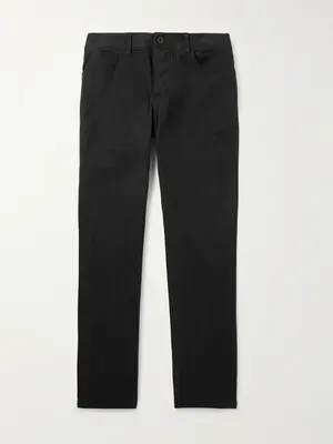 JAMES PERSE Straight-leg Brushed Cotton-blend Twill Trousers