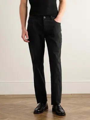 JAMES PERSE Straight-leg Brushed Cotton-blend Twill Trousers