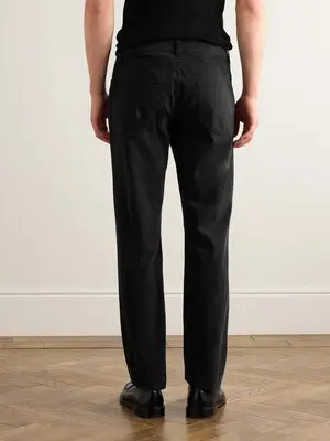 JAMES PERSE Straight-leg Brushed Cotton-blend Twill Trousers