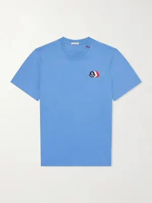 Moncler Logo-appliquéd Cotton-jersey T-shirt - Blue