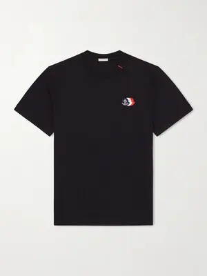 Moncler Logo-appliquéd Cotton-jersey T-shirt - Black