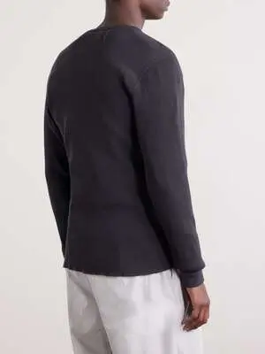 AARON LEVINE Waffle-knit Cotton Sweater