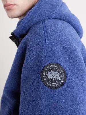 Canada Goose Chilliwack Recycled Wool-blend Fleece Zip-up Hoodie - Blue