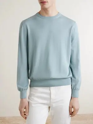 Canali Cotton Sweater - Blue