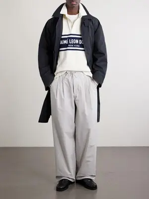 Aimé Leon Dore Logo-embroidered Striped Cotton Polo Sweater