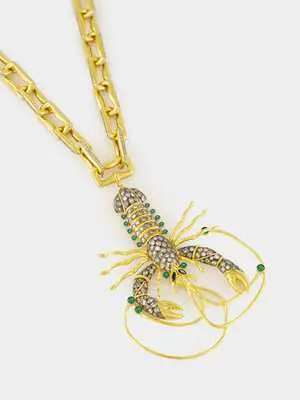Begum Khan Gold-plated Mega Lobster Necklace