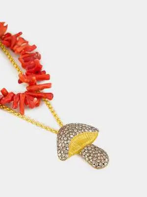 Begum Khan Mega Magic Anacapri Gold-plated Necklace - Orange