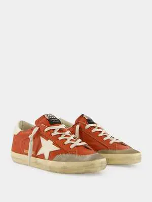 GOLDEN GOOSE Superstar Sneakers With Suede Heel - Orange