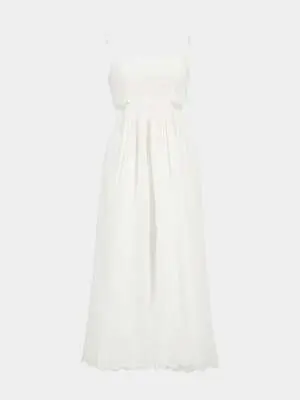 Zimmermann Scallop Linen Midi Dress