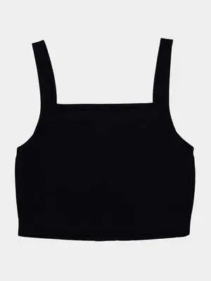 Balmain Knit Bralette Top With Buttons - Black