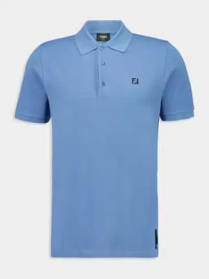 Fendi Light Cotton Piqué Polo Shirt - Blue