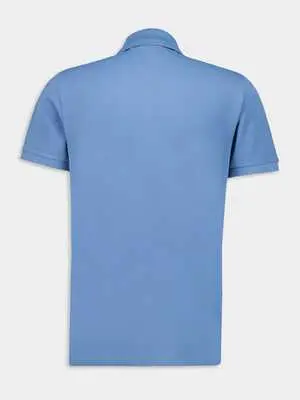 Fendi Light Cotton Piqué Polo Shirt - Blue