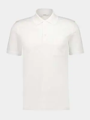 Men's White Shirt Pocket Polos