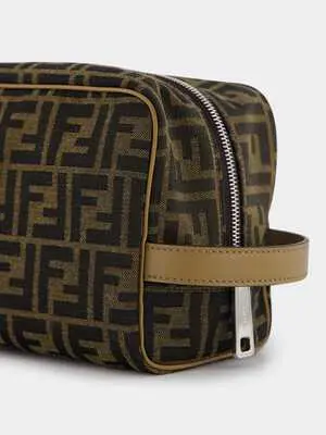 Fendi Ff Fabric Toiletry Case - Brown