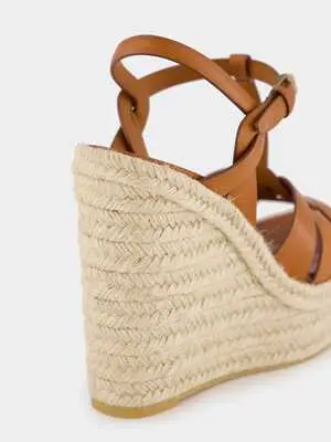 Saint Laurent Tribute Wedge Espadrilles - Brown