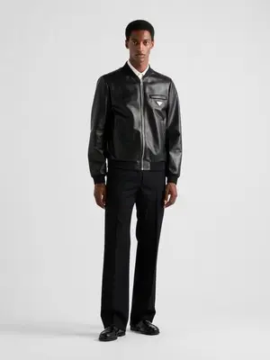 Prada Nappa Leather Bomber Jacket
