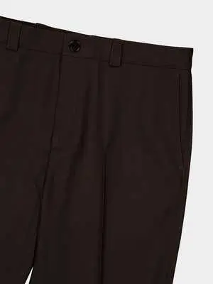 Gucci Wool Gabardine Straight Trousers - Brown