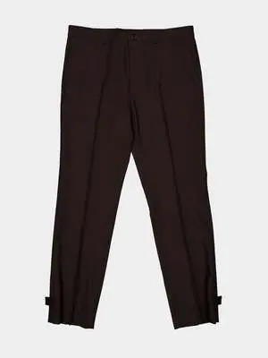 Gucci Wool Gabardine Straight Trousers - Brown